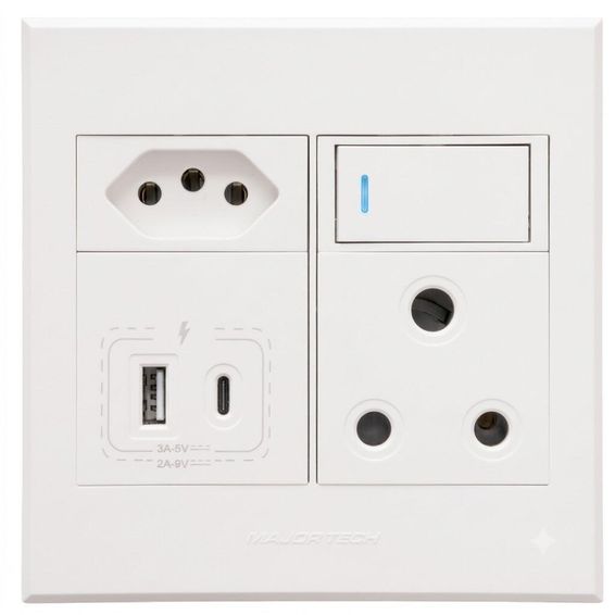 VETi 3 AURA - USB A & C Socket - Complete White-3VW29