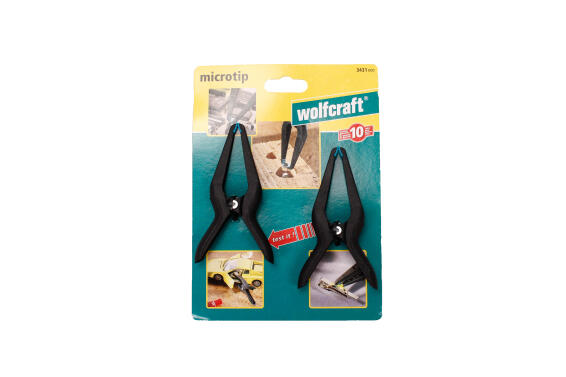 Set of 2 precision spring clamps WOLFCRAFT microtip 60